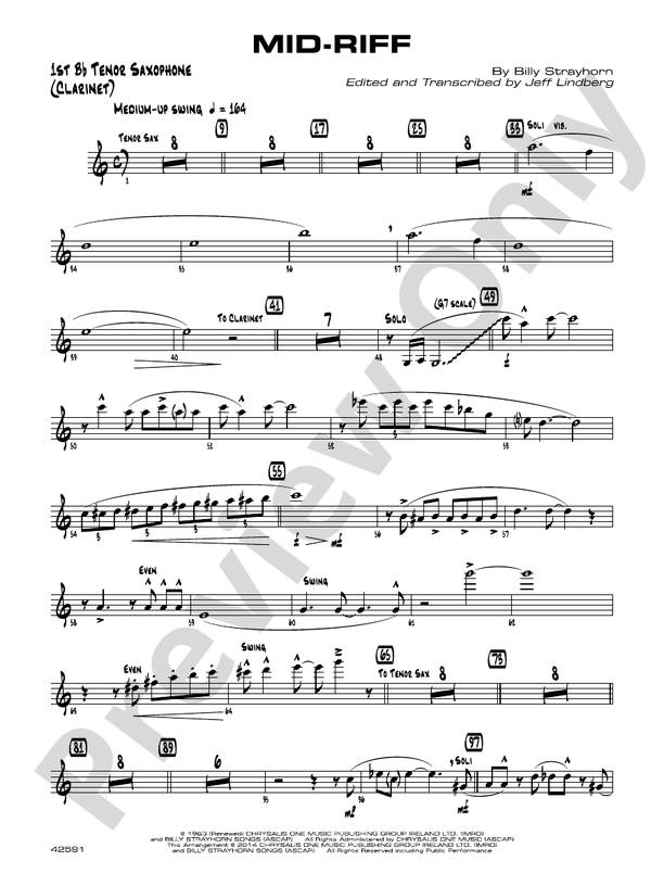 Mid-Riff: B-flat Tenor Saxophone: B-flat Tenor Saxophone Part - Digital ...