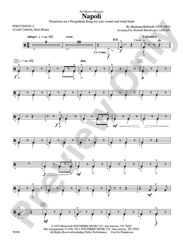 Napoli: 2nd Percussion: 2nd Percussion Part - Digital Sheet Music Download