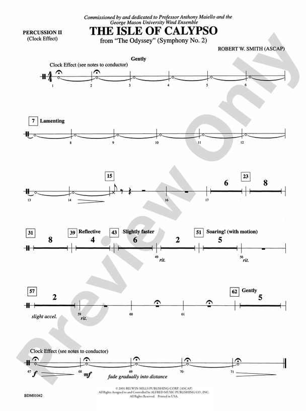 The Isle of Calypso (from The Odyssey (Symphony No. 2)): 2nd Percussion ...