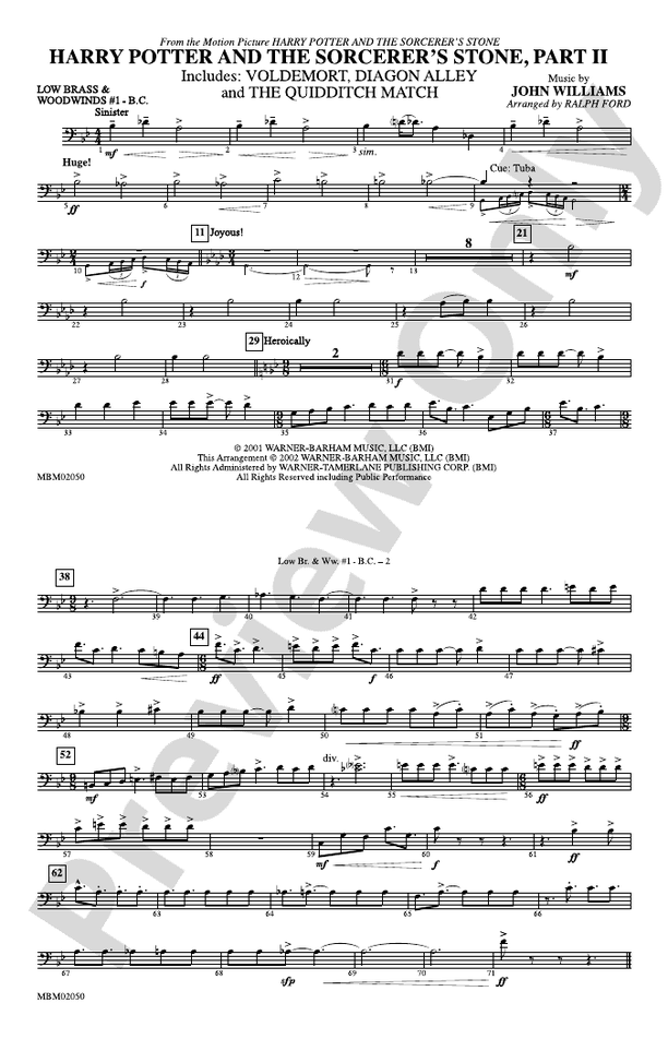 Harry Potter and the Sorcerer's Stone, Part II: Low Brass & Woodwinds ...