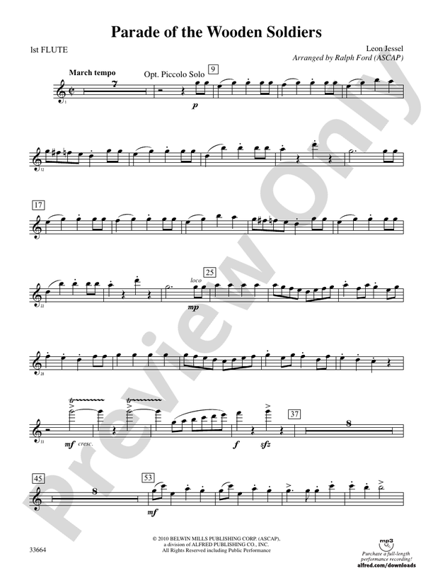 Parade of the Wooden Soldiers: Flute: Flute Part - Digital Sheet Music ...