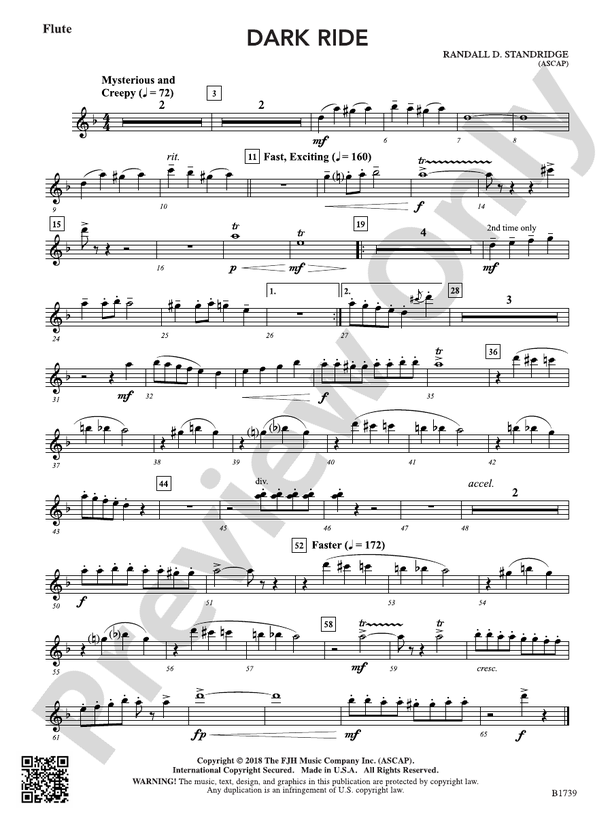 Dark Ride: Flute: Flute Part: Randall D Standridge - Digital Sheet ...