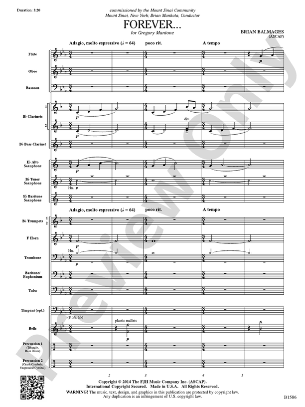 Forever...: Score: Concert Band Score: Brian Balmages - Digital Sheet ...
