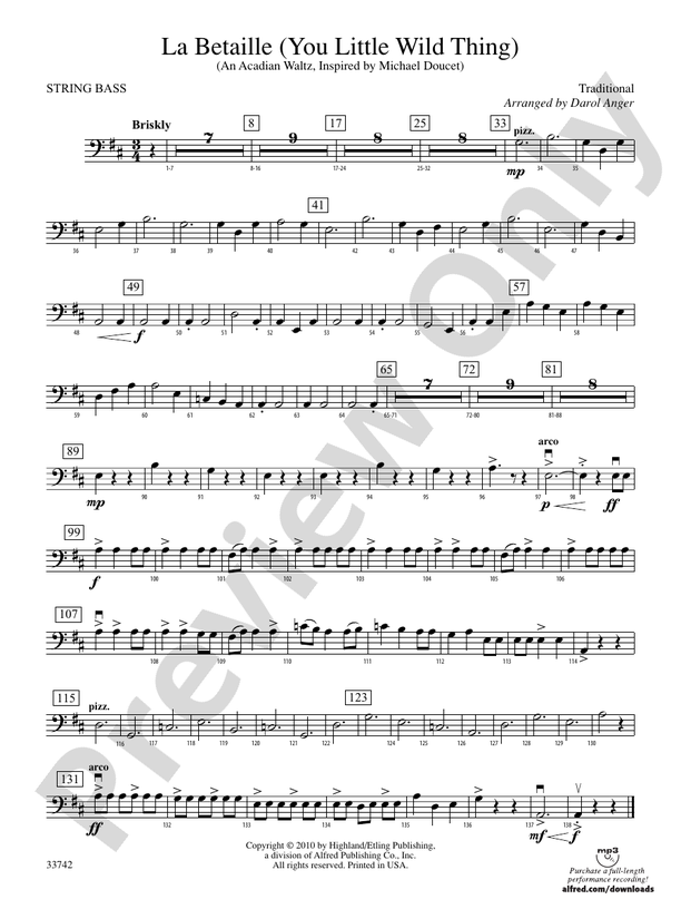 La Betaille (You Little Wild Thing): String Bass: String Bass Part ...