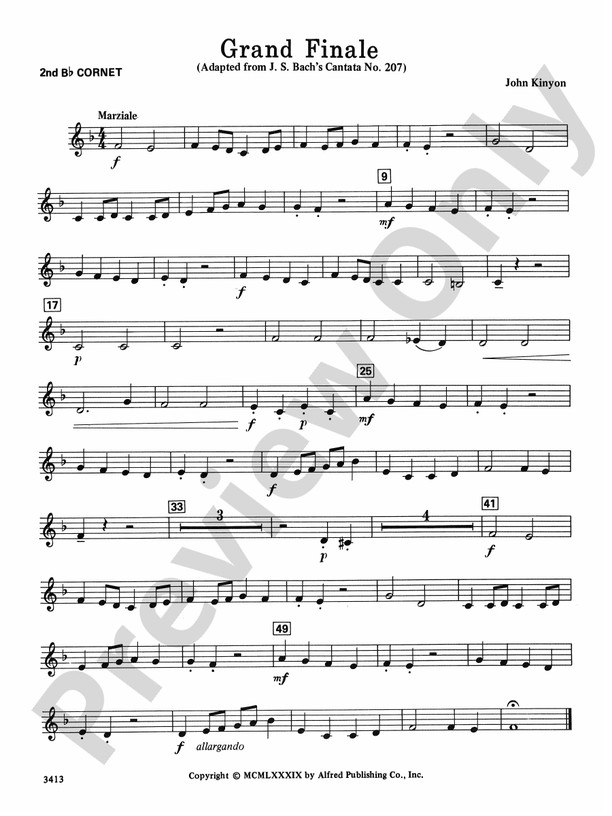 Grand Finale: 2nd B-flat Cornet: 2nd B-flat Cornet Part - Digital Sheet ...