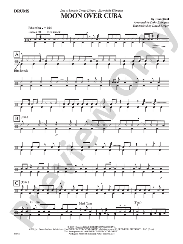 Moon over Cuba: Drums: Drums Part - Digital Sheet Music Download