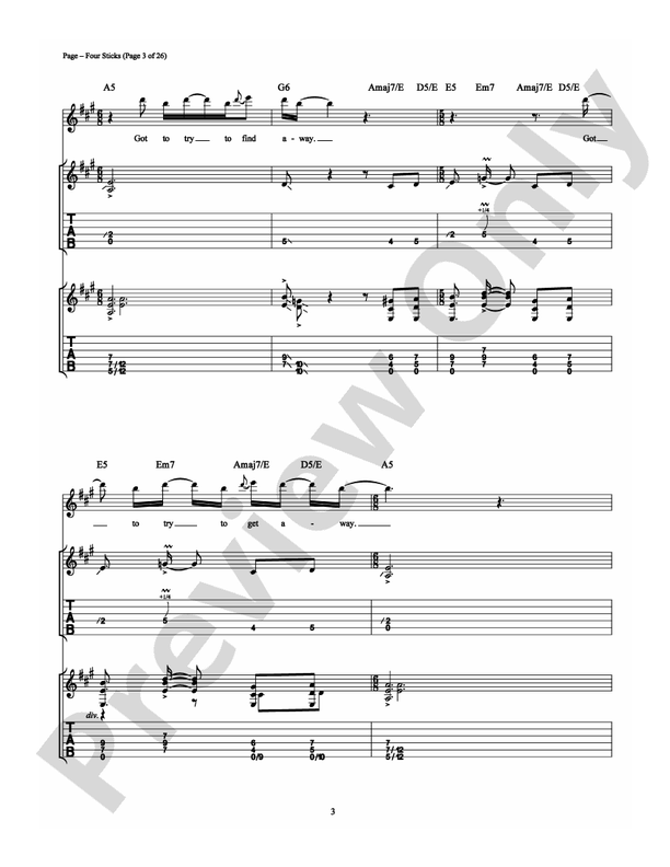 Four Sticks: Guitar TAB: Led Zeppelin - Digital Sheet Music Download