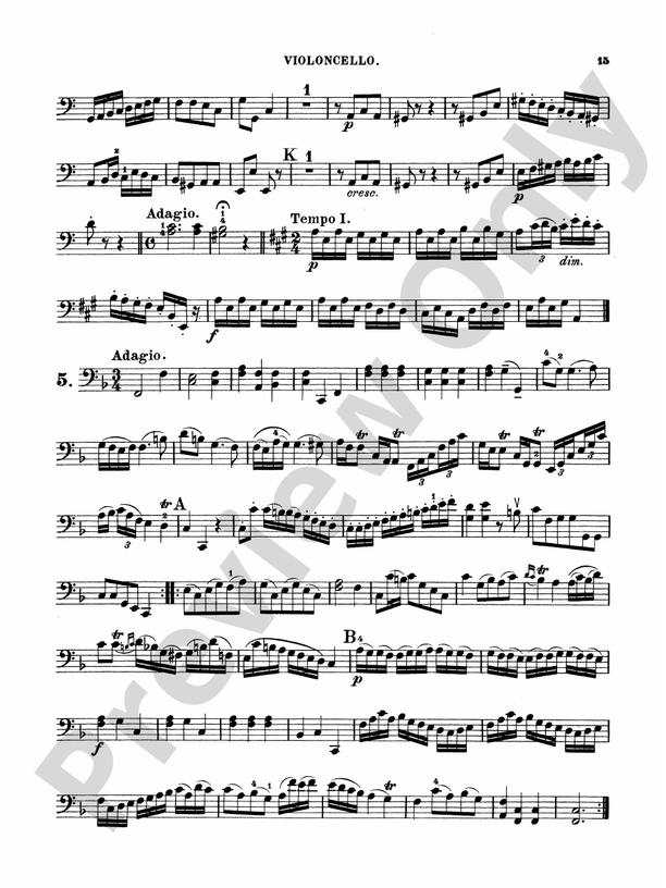 Stamitz: Six Duets, Op. 19: Duet No. 5 (Cello) Part - Digital Sheet ...
