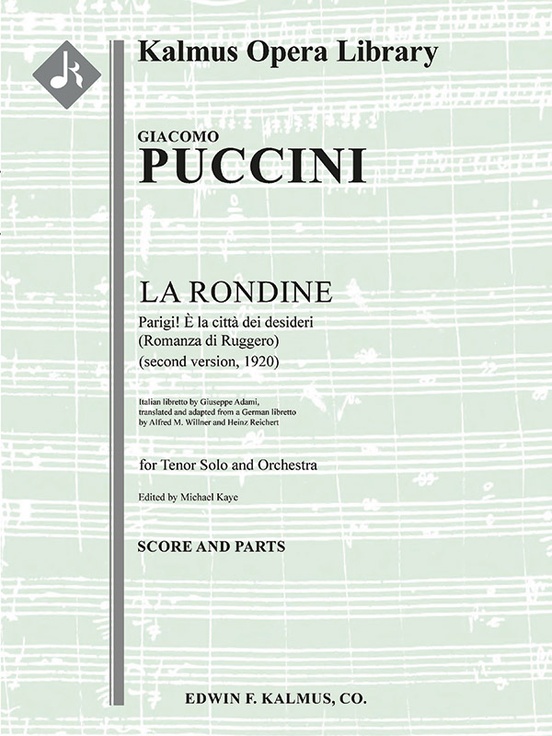 La Rondine: Parigi! E la Citta dei Desideri (Romanza di Ruggero; second ...