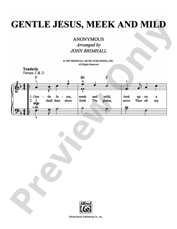 Gentle Jesus, Meek and Mild: Easy Piano: Anonymous - Digital Sheet ...