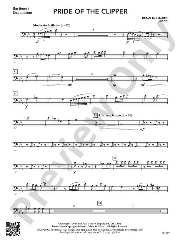 Pride of the Clipper: Baritone / Euphonium: Baritone / Euphonium Part: Brian Balmages - Digital ...