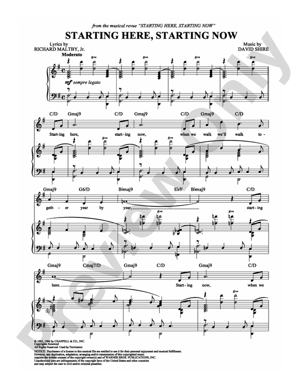 Starting Here, Starting Now: Piano/Vocal/Chords: David Shire - Digital ...