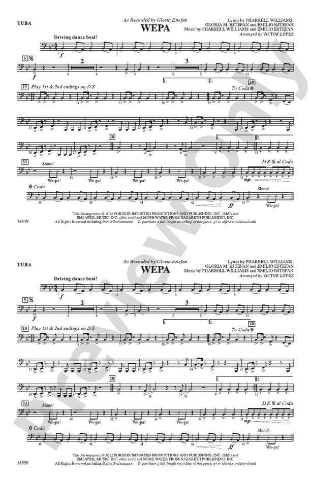 Wepa: Tuba: Tuba Part - Digital Sheet Music Download