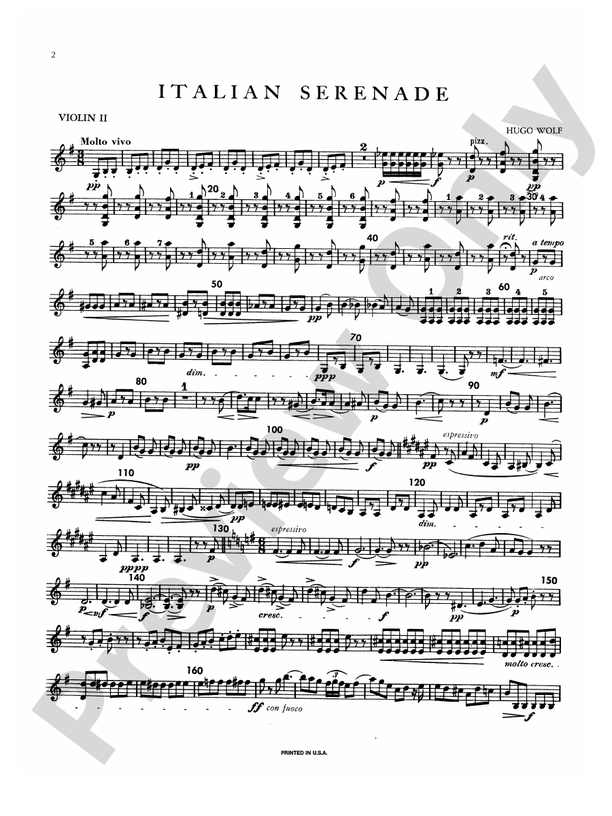 Italian Serenade: 2nd Violin: 2nd Violin Part - Digital Sheet Music ...