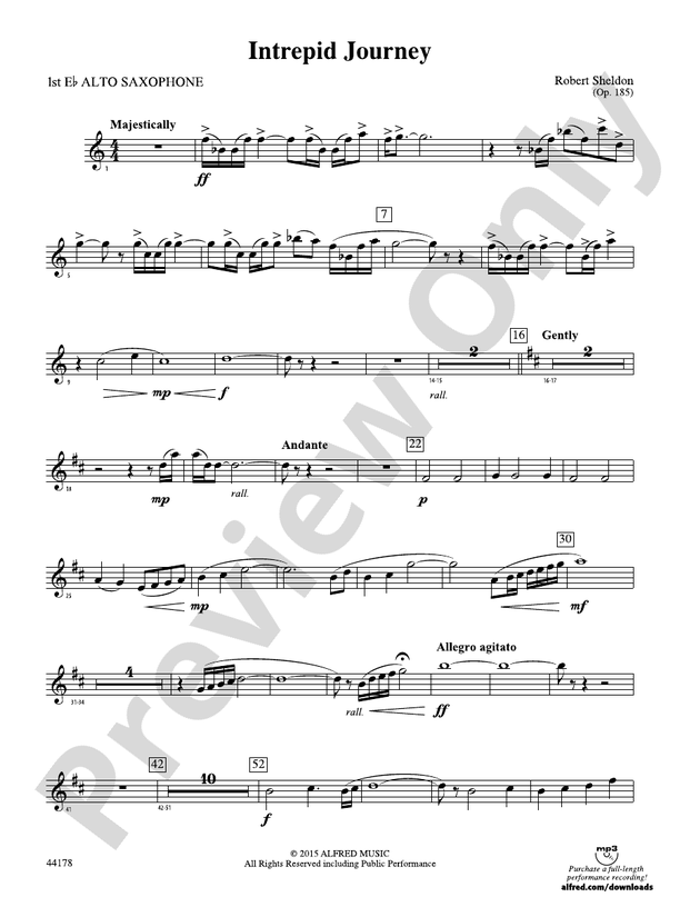 Intrepid Journey: E-flat Alto Saxophone: E-flat Alto Saxophone Part - Digital Sheet Music Download