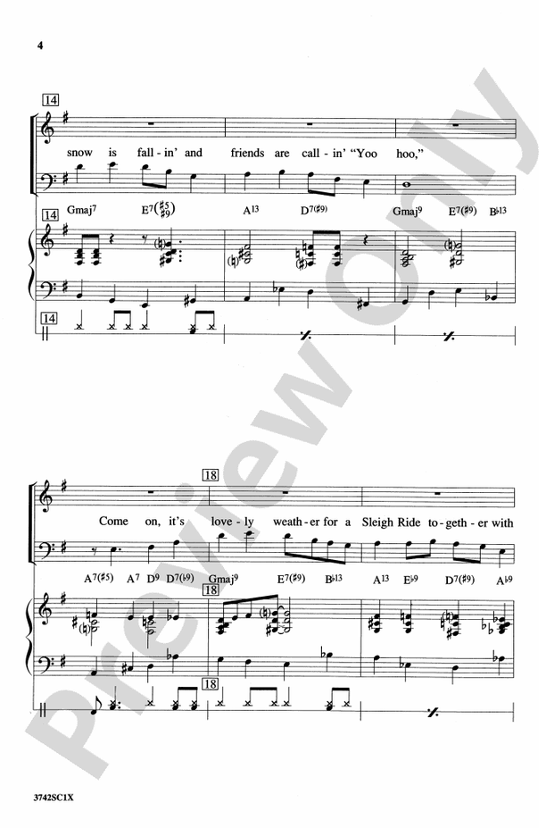 Sleigh Ride: SATB Choral Octavo: Leroy Anderson - Digital Sheet Music ...