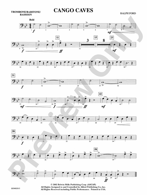 Cango Caves: 1st Trombone: 1st Trombone Part - Digital Sheet Music Download