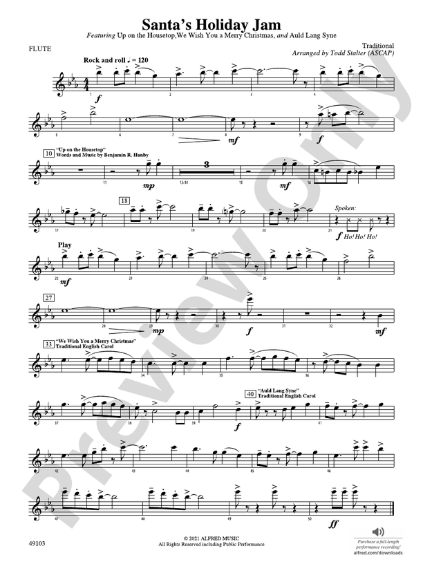 Santa's Holiday Jam: Flute: Flute Part - Digital Sheet Music Download