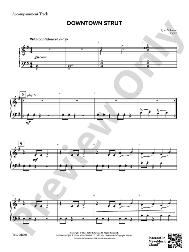 Downtown Strut: Piano Accompaniment: Piano Accompaniment Part - Digital ...