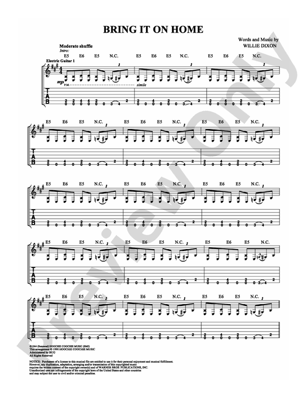 Bring It On Home: Guitar TAB: Led Zeppelin - Digital Sheet Music Download