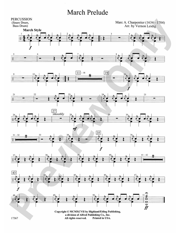 March Prelude: 1st Percussion: 1st Percussion Part - Digital Sheet ...