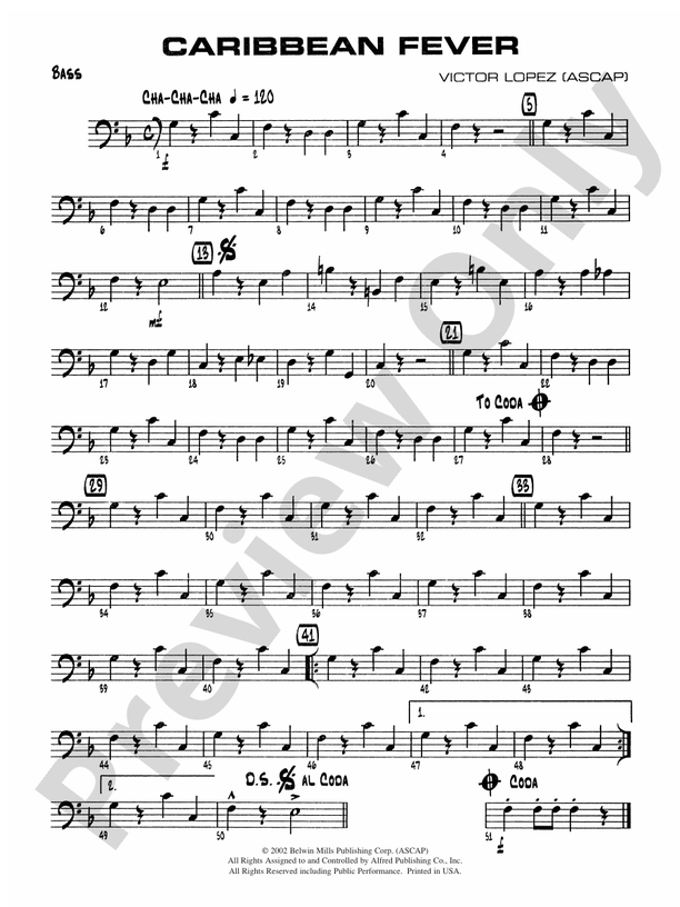 Caribbean Fever: String Bass: String Bass Part - Digital Sheet Music Download