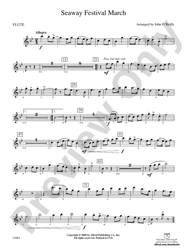 Seaway Festival March: Flute: Flute Part - Digital Sheet Music Download