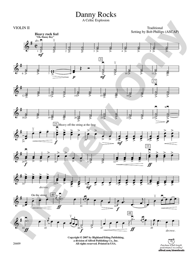 Danny Rocks: 2nd Violin: 2nd Violin Part - Digital Sheet Music Download