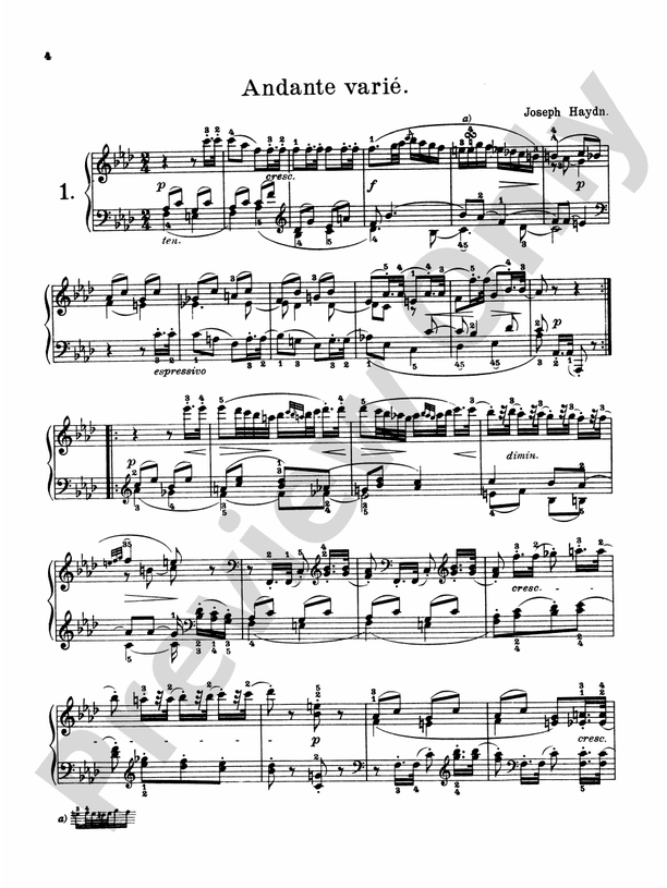 Haydn: Eight Various Compositions: 1. Andante varié Part - Digital ...