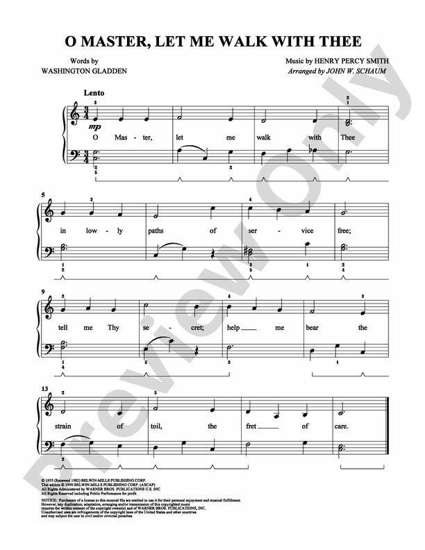 O Master, Let Me Walk with Thee: Easy Piano: John W. Schaum - Digital ...