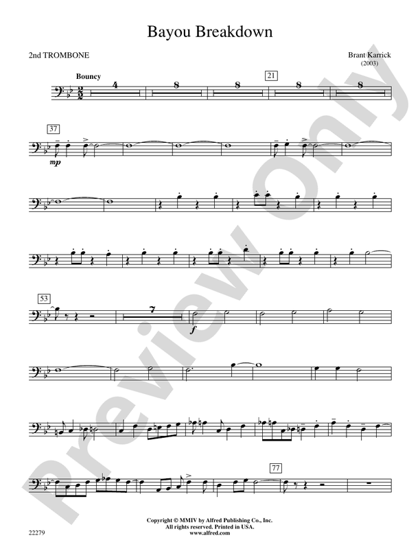 Bayou Breakdown: 2nd Trombone: 2nd Trombone Part - Digital Sheet Music Download
