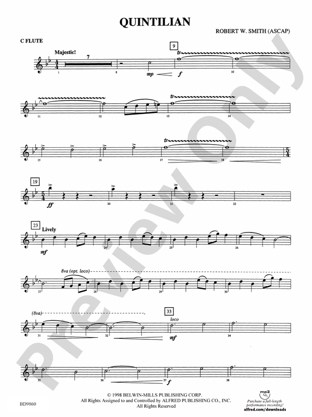 Quintilian: Flute: Flute Part - Digital Sheet Music Download