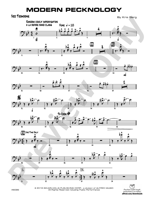 Modern Pecknology: 3rd Trombone: 3rd Trombone Part - Digital Sheet Music Download
