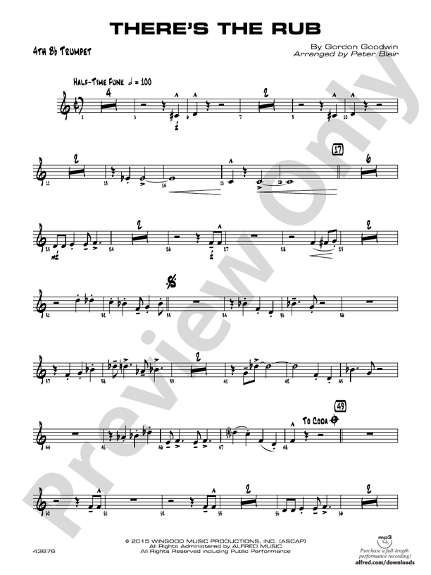 There's the Rub: 4th B-flat Trumpet: 4th B-flat Trumpet Part - Digital ...