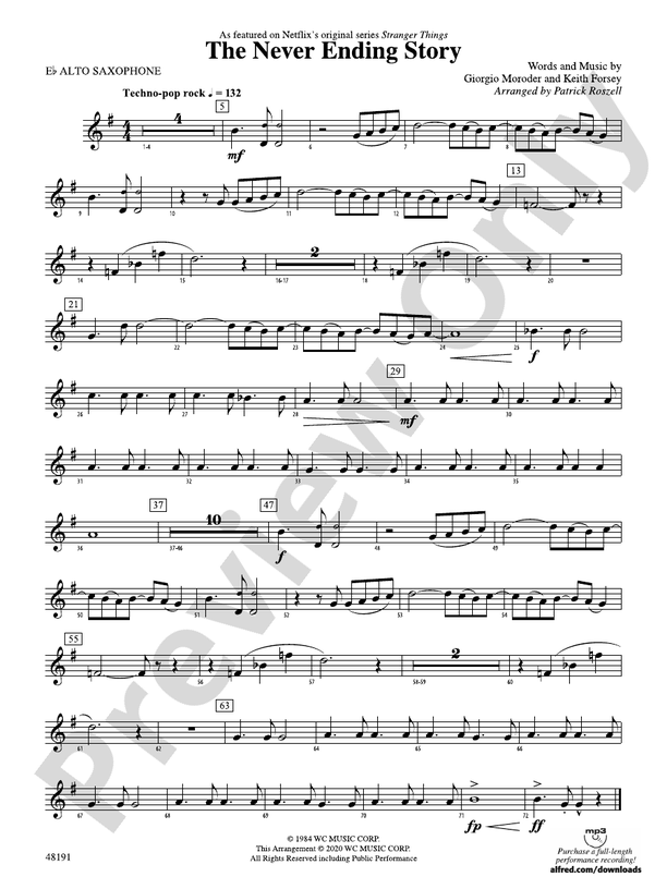 The Never Ending Story: E-flat Alto Saxophone: E-flat Alto Saxophone ...