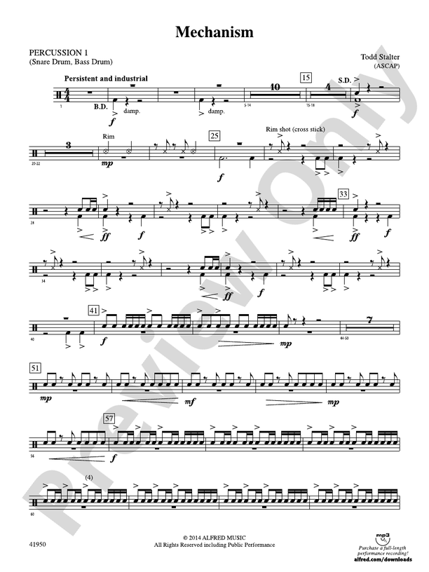 Mechanism: 1st Percussion: 1st Percussion Part - Digital Sheet Music ...