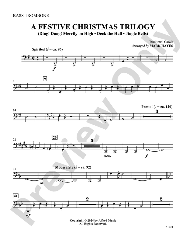 A Festive Christmas Trilogy: Bass Trombone: Bass Trombone Part ...