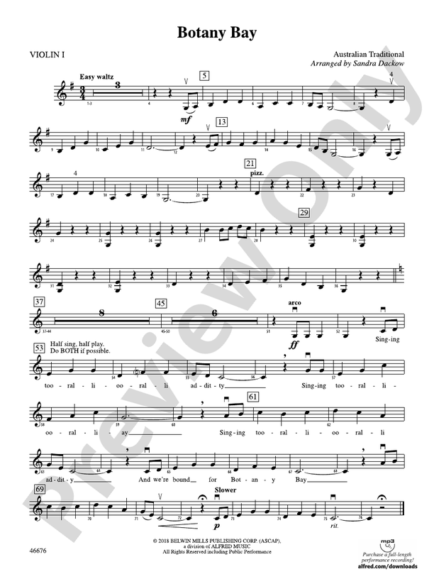Botany Bay: 1st Violin: 1st Violin Part - Digital Sheet Music Download