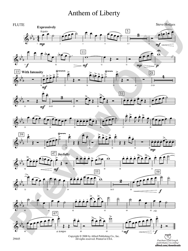 Anthem of Liberty: Flute: Flute Part - Digital Sheet Music Download