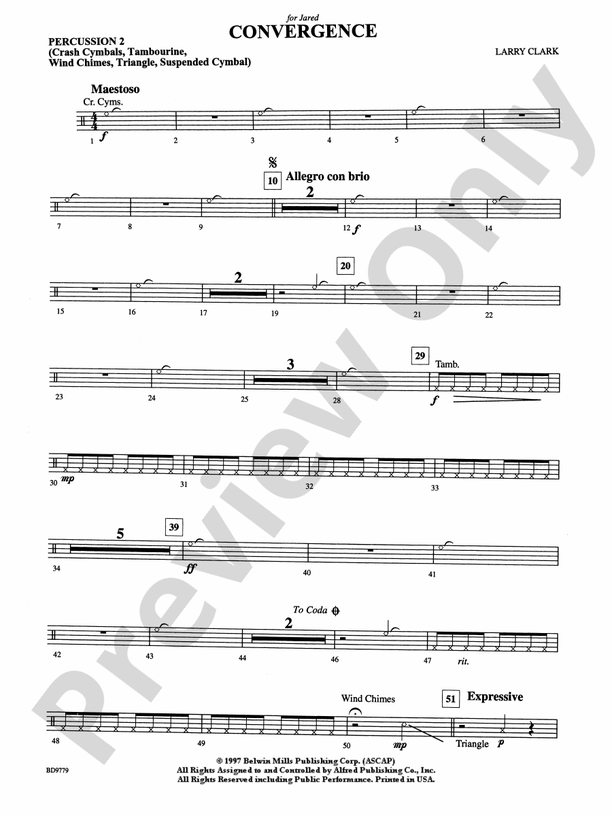 Convergence: 2nd Percussion: 2nd Percussion Part - Digital Sheet Music Download