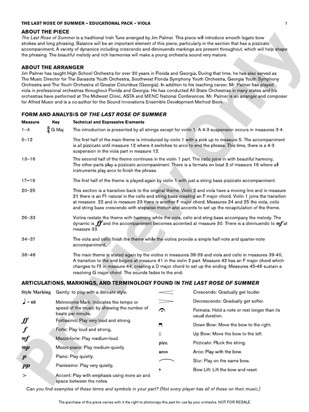 The Last Rose of Summer: Viola Educational Pack: Viola Educational Pack ...