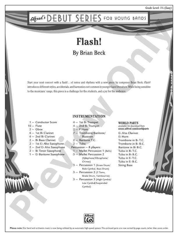 Flash!: Score: Concert Band Score - Digital Sheet Music Download