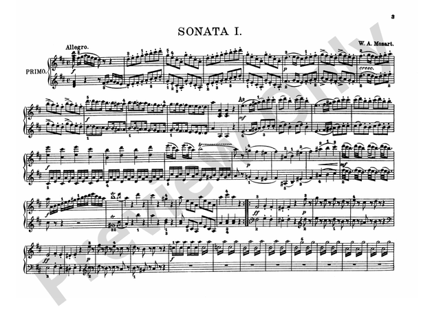 Mozart: Original Compositions for Four Hands: Sonata in D Major Part ...