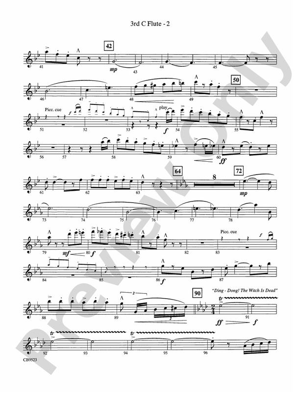 The Wizard of Oz (Medley): 3rd Flute: 3rd Flute Part - Digital Sheet ...