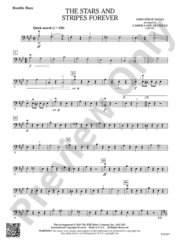 The Stars and Stripes Forever: Double Bass: Double Bass Part: John ...