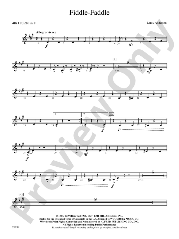 Fiddle-Faddle: 4th F Horn: 4th F Horn Part - Digital Sheet Music Download