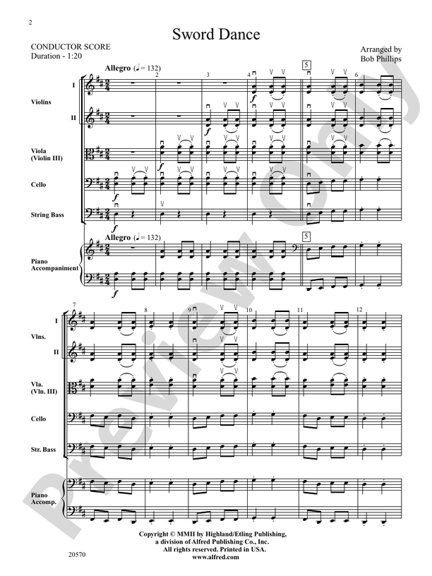 Sword Dance: Score: String Orchestra Score - Digital Sheet Music Download