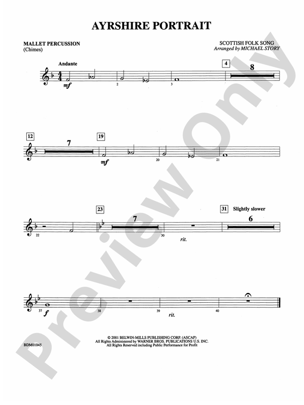 Ayrshire Portrait: Mallets: Mallets Part - Digital Sheet Music Download