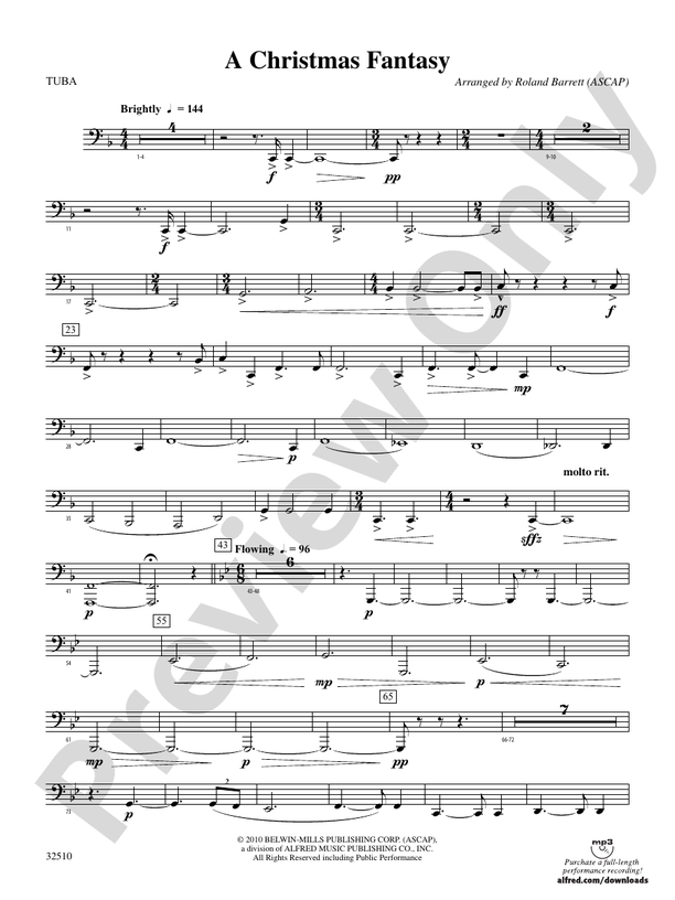 A Christmas Fantasy: Tuba: Tuba Part - Digital Sheet Music Download