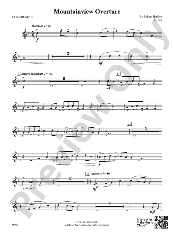 Mountainview Overture: 1st B-flat Trumpet: 1st B-flat Trumpet Part ...